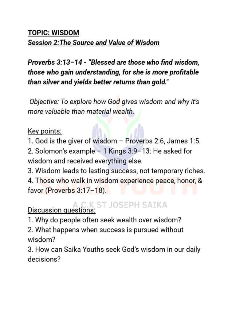 The Value of Wisdom Over Wealth | PDF