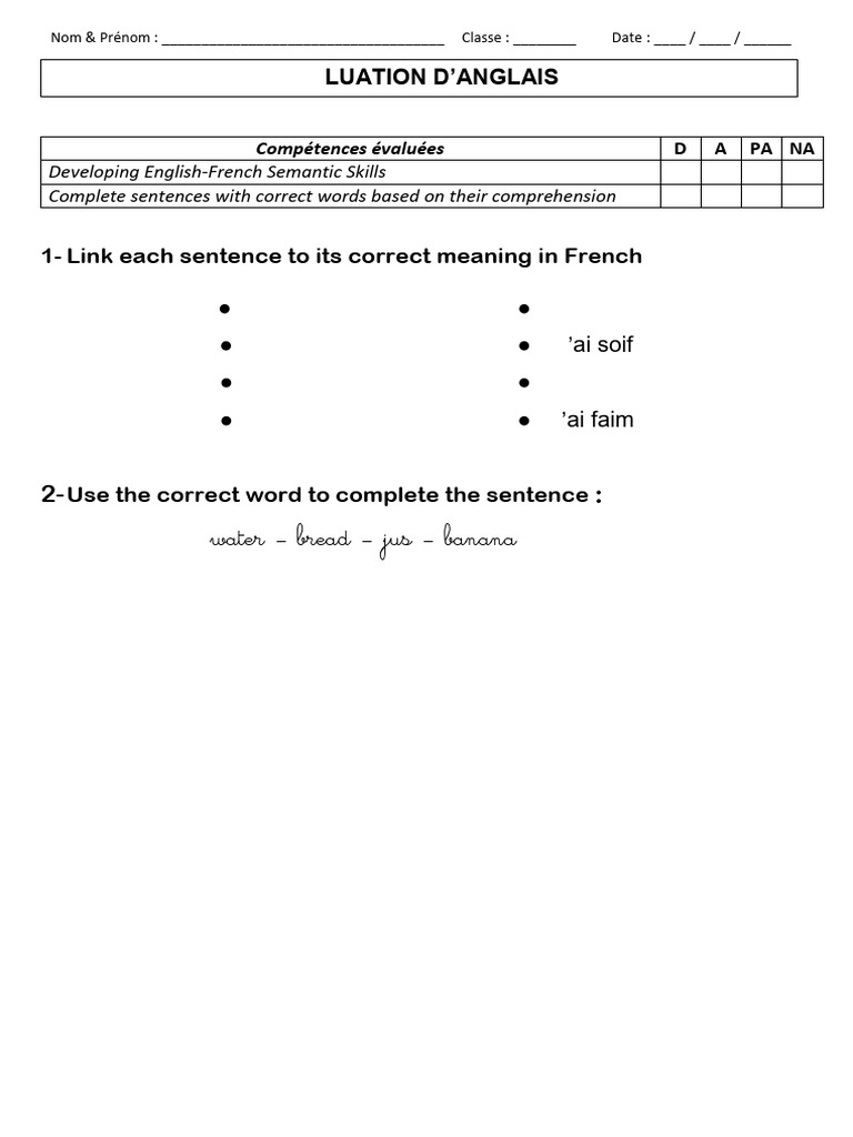 English Worksheet Grade 2 | PDF