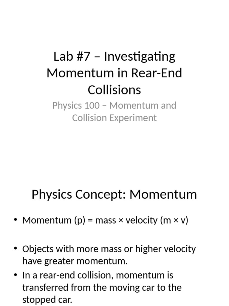 Lab7 Momentum Collision Preview Presentation Revised | PDF
