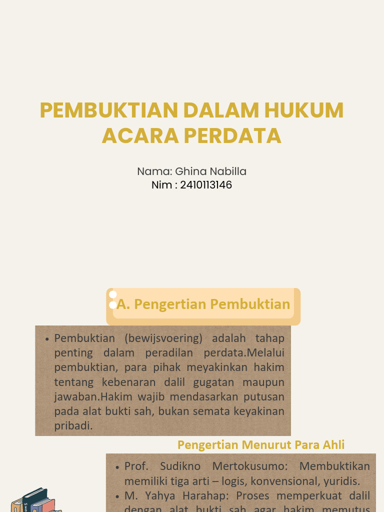 Pembuktian Hukum Acara Perdata Elegan Ghina Nabilla PDF | PDF