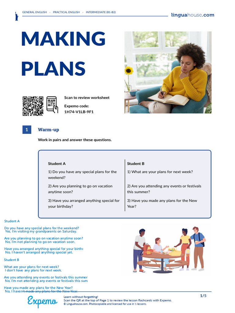 Making Plans: Intermediate English Guide | PDF