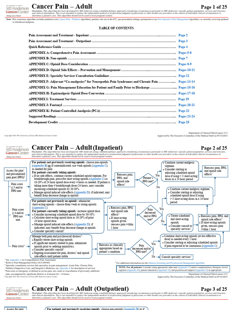 Cancer Pain Management Guideline | PDF | Opioid | Pain
