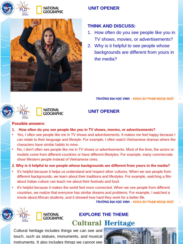 Unit 3 - Unit Opener & Explore The Theme | PDF | Vietnam | Cultural ...