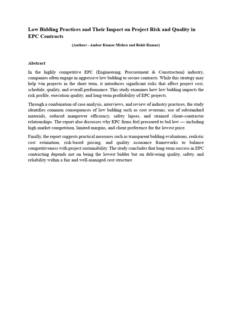 NICMAR Project Low Bidding 20251014 Final | PDF