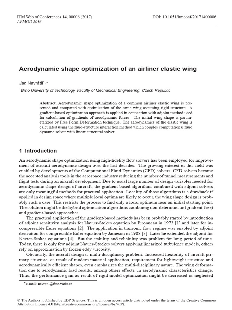 Aerodynamic Shape Optimization of An Air | PDF | Computational Fluid ...