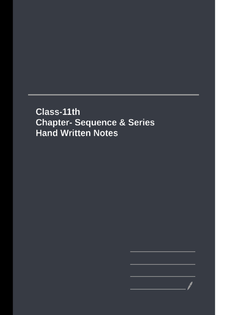 Sequence and Series Handwritten Notes | PDF