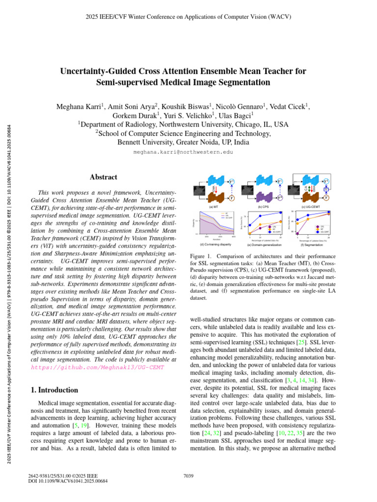 Uncertainty-Guided Cross Attention Ensemble Mean Teacher for Semi ...
