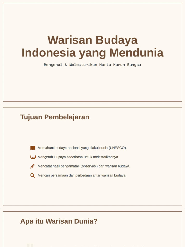 Warisan Budaya Indonesia Yang Mendunia | PDF