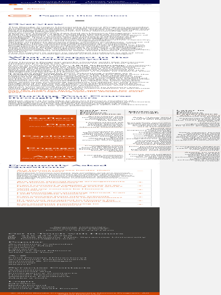 FAQs & About Admissions - Renée Crown University Honors Program | PDF ...