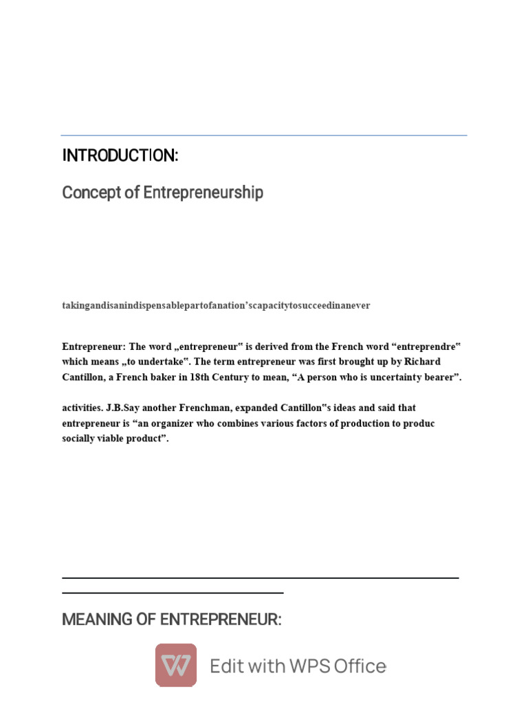 Unit 1 Entrepreneurship Notes | PDF | Entrepreneurship | Business