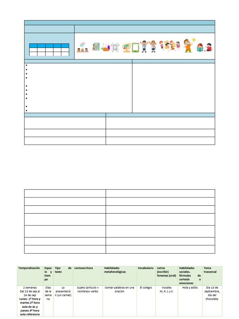 Actividades de Lectoescritura y Vocabulario | PDF | Calendario ...