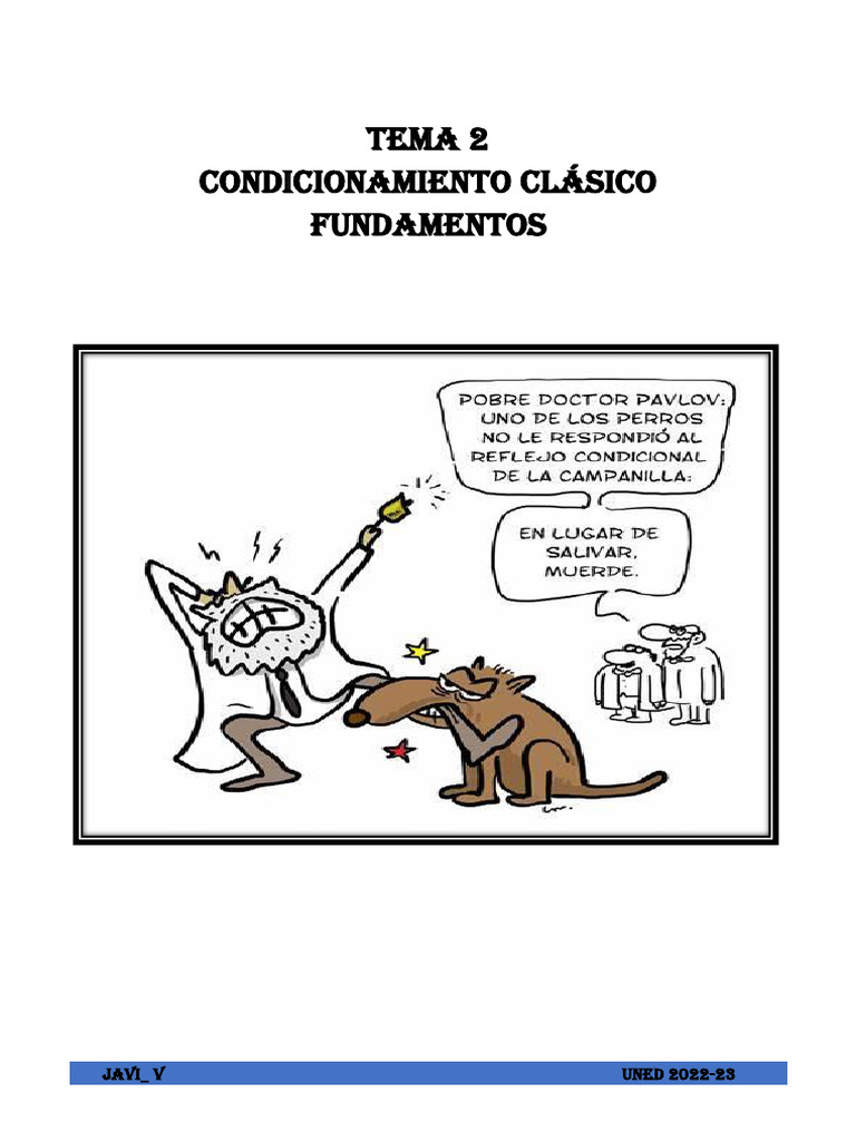 Psicología Del Aprendizaje UNED Tema 2 (JAVI - V 2022-23) | PDF | Condicionamiento clásico ...