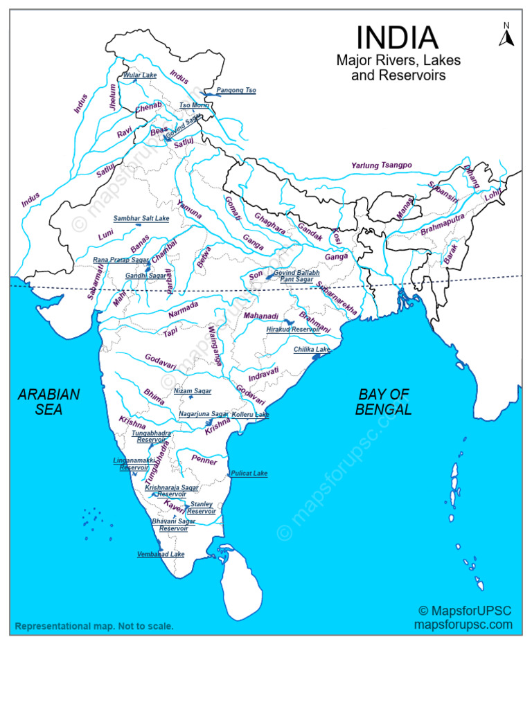 Major Rivers and Lakes of India | PDF