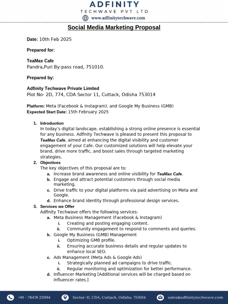 Proposal - TeaMax Cafe | PDF | Brand | Social Media Marketing