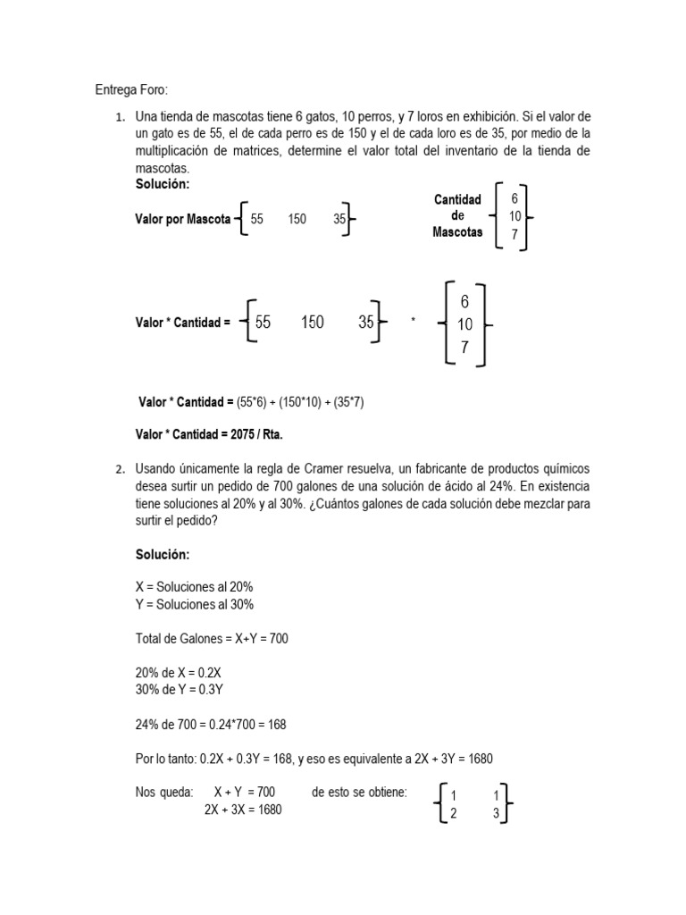Entrega Foro 1 Unidad 1 Matematicas Aplicadas | PDF