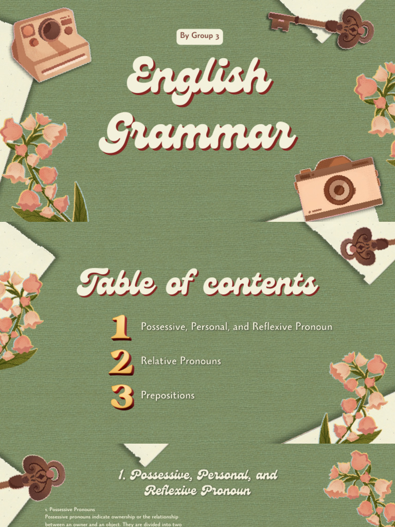 Green Vintage Group Project Presentation | PDF | Pronoun | Noun
