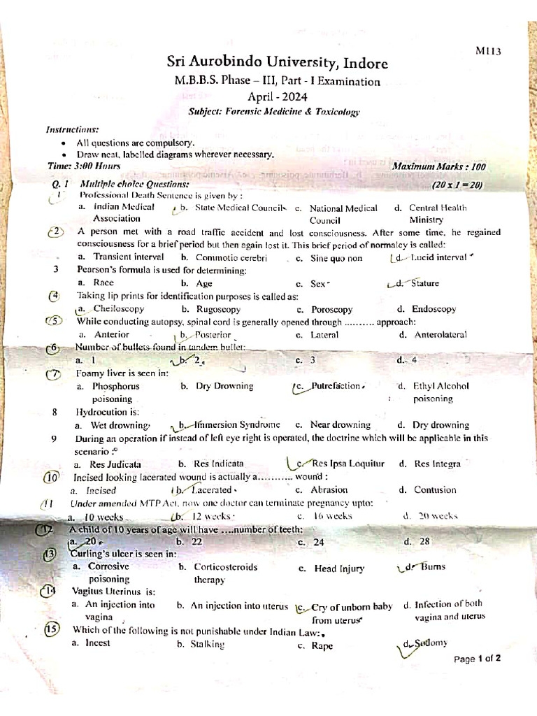 3rd Year 20 Batch Paper | PDF