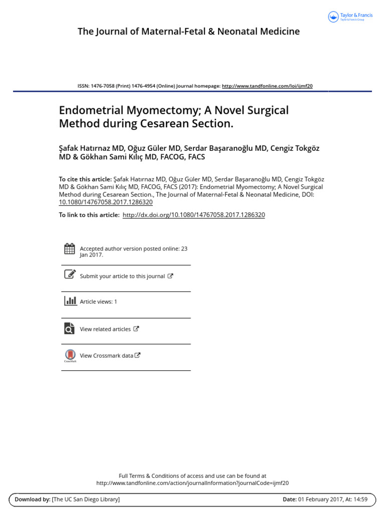 Endometrial Myomectomy A Novel Surgical Method | PDF | Uterus ...