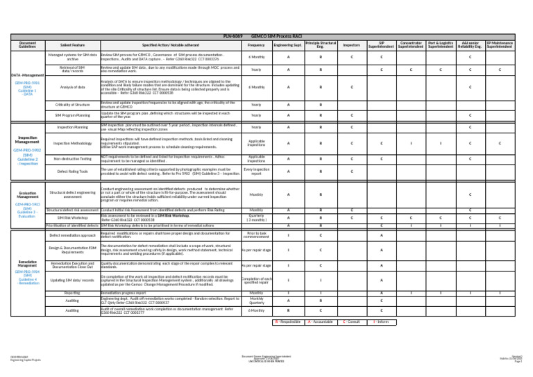 Pln-6069 Gemco Sim Process Raci | PDF | Audit