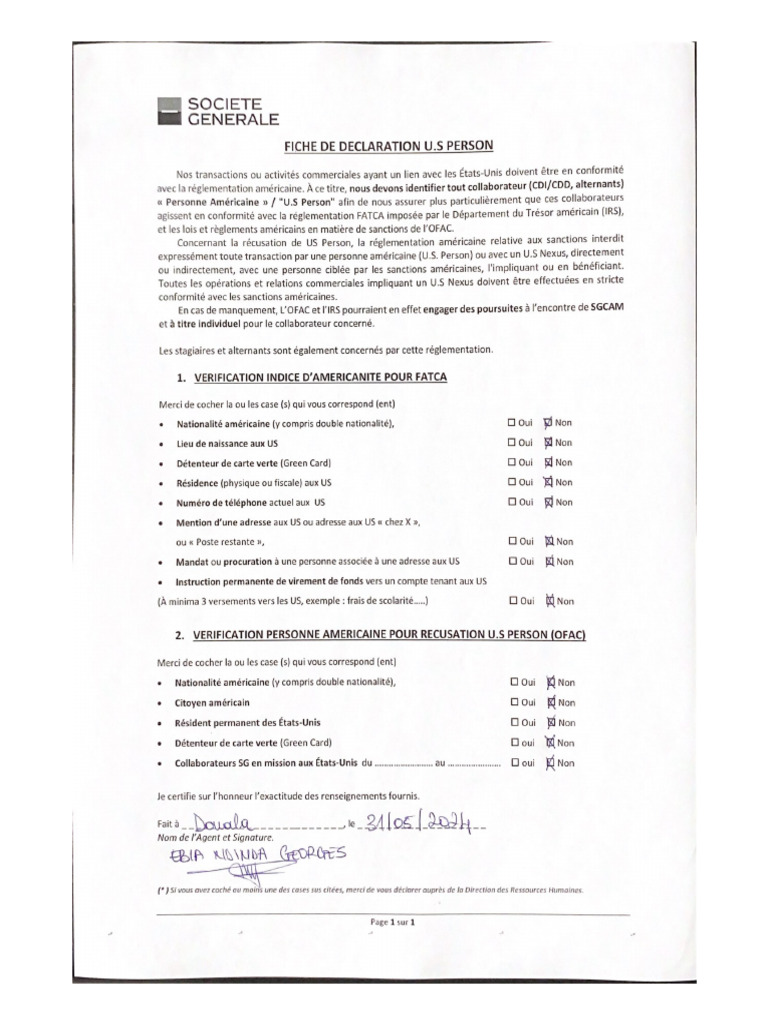 Fiche de Declaration | PDF