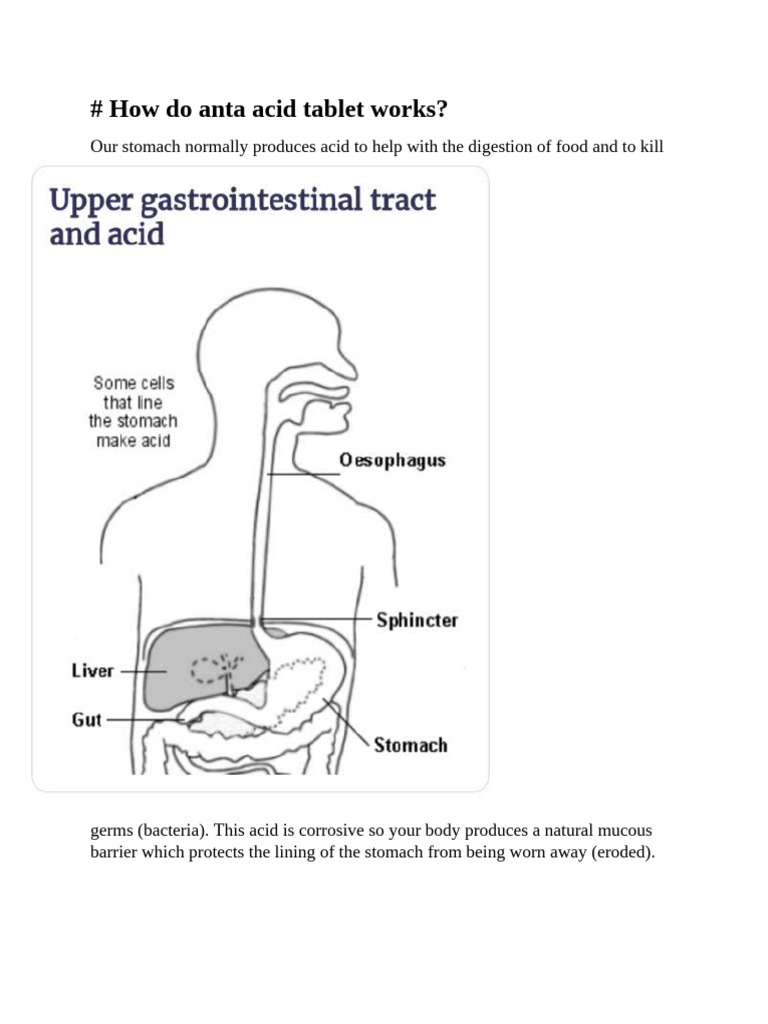 # How Do Anta Acid Tablet Works?: Our Stomach Normally Produces Acid To ...