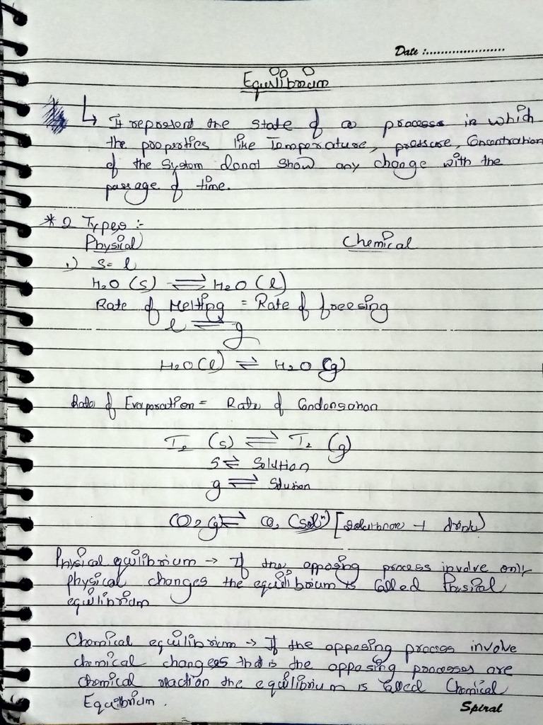 Equilibrium Class 11 | PDF
