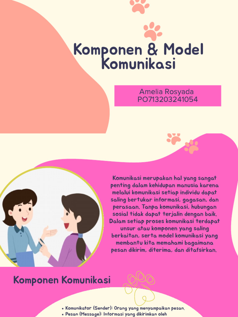054_Amelia Rosyada_PPT Komponen & Model Komunikasi | PDF