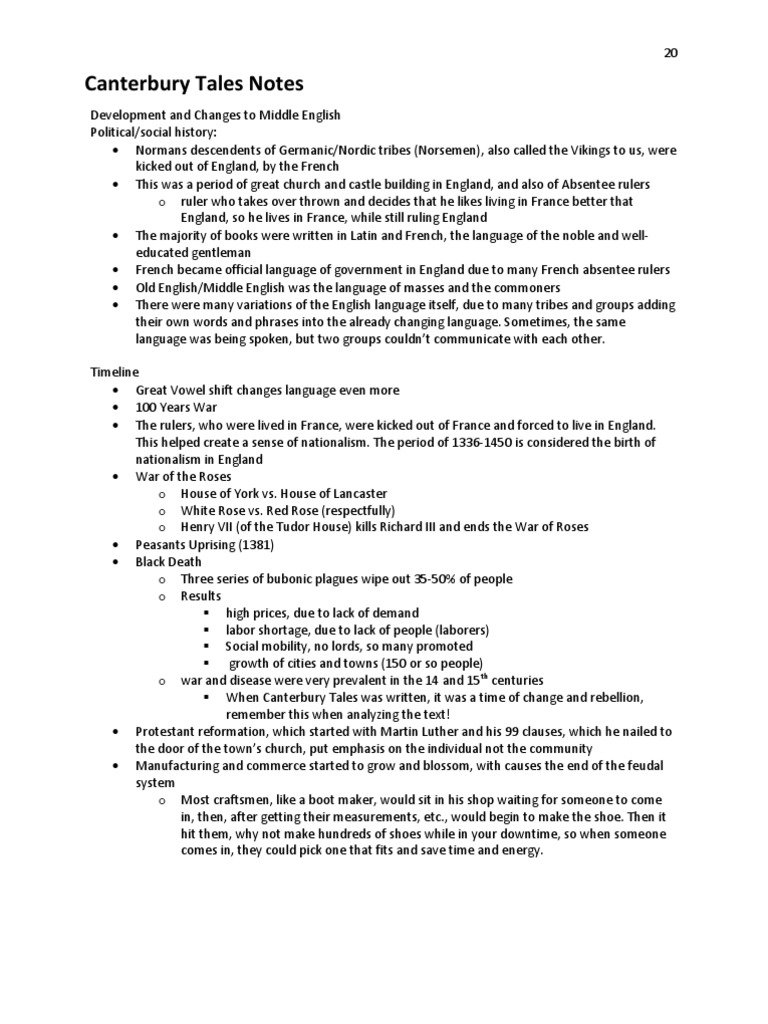 Canturbury Tales | PDF | Chivalric Romance | The Canterbury Tales