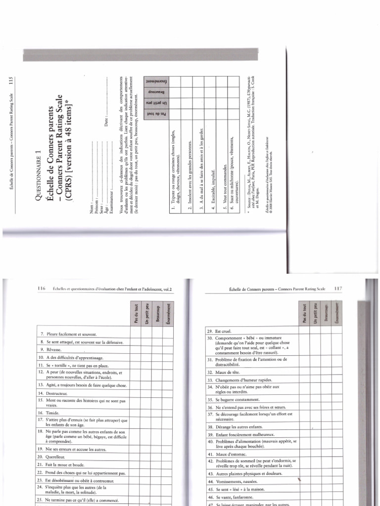 Conners Parents | PDF