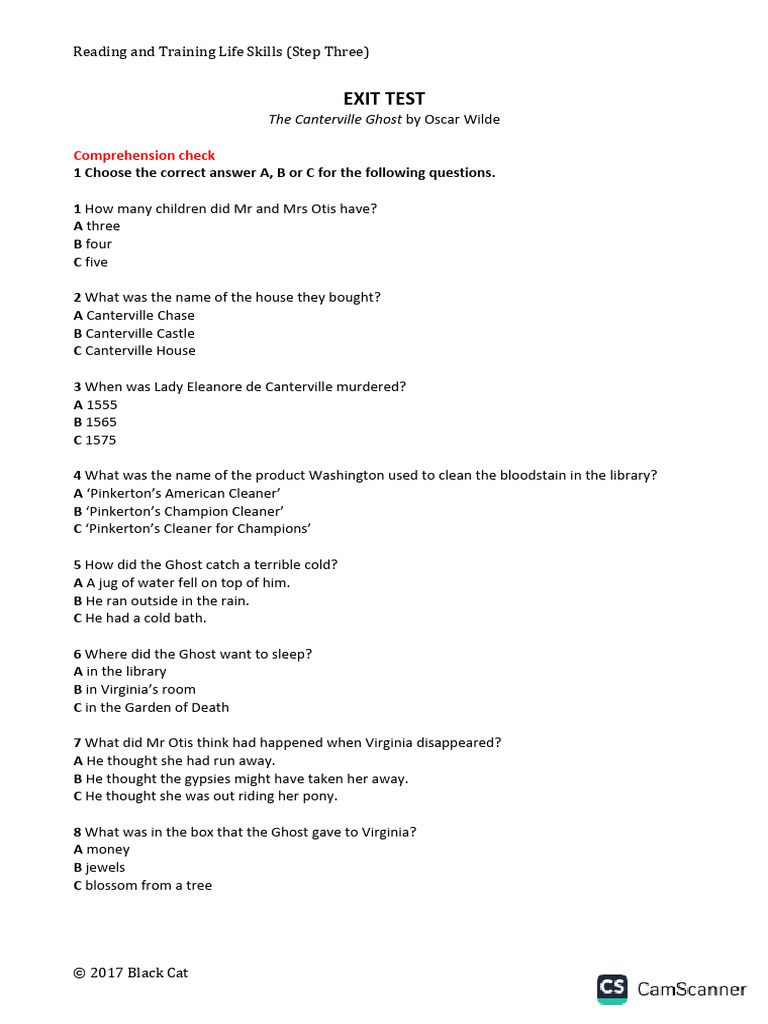 500108 Exit Test Canterville Ghost | PDF