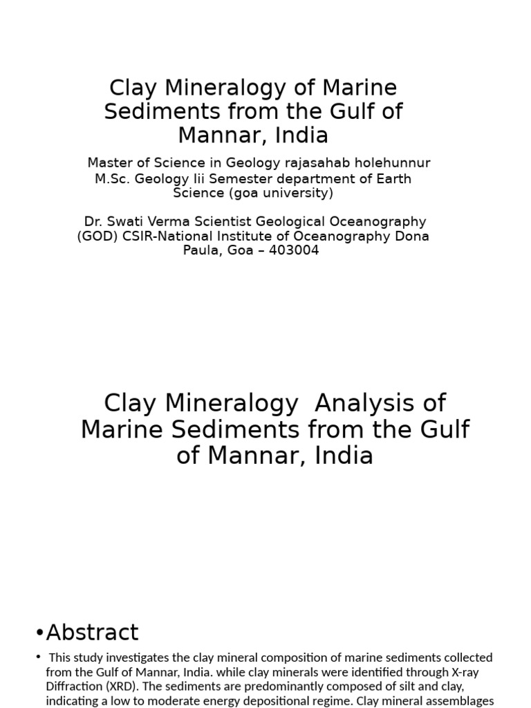 Clay Mineralogy and Granulometric Analysis of Marine Sediments | PDF ...