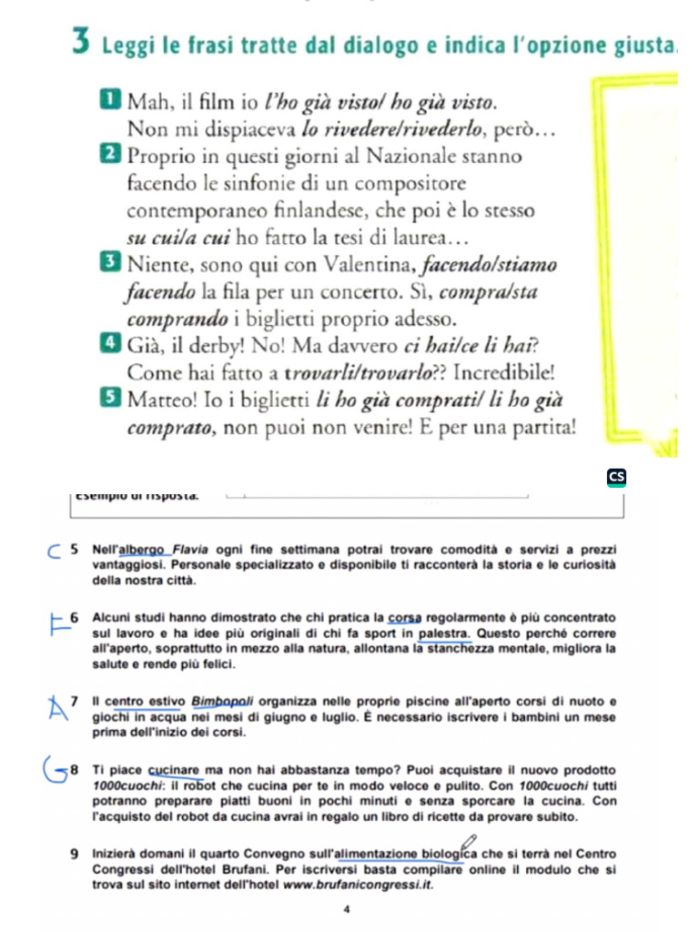 Italian Language Exercise Test | PDF