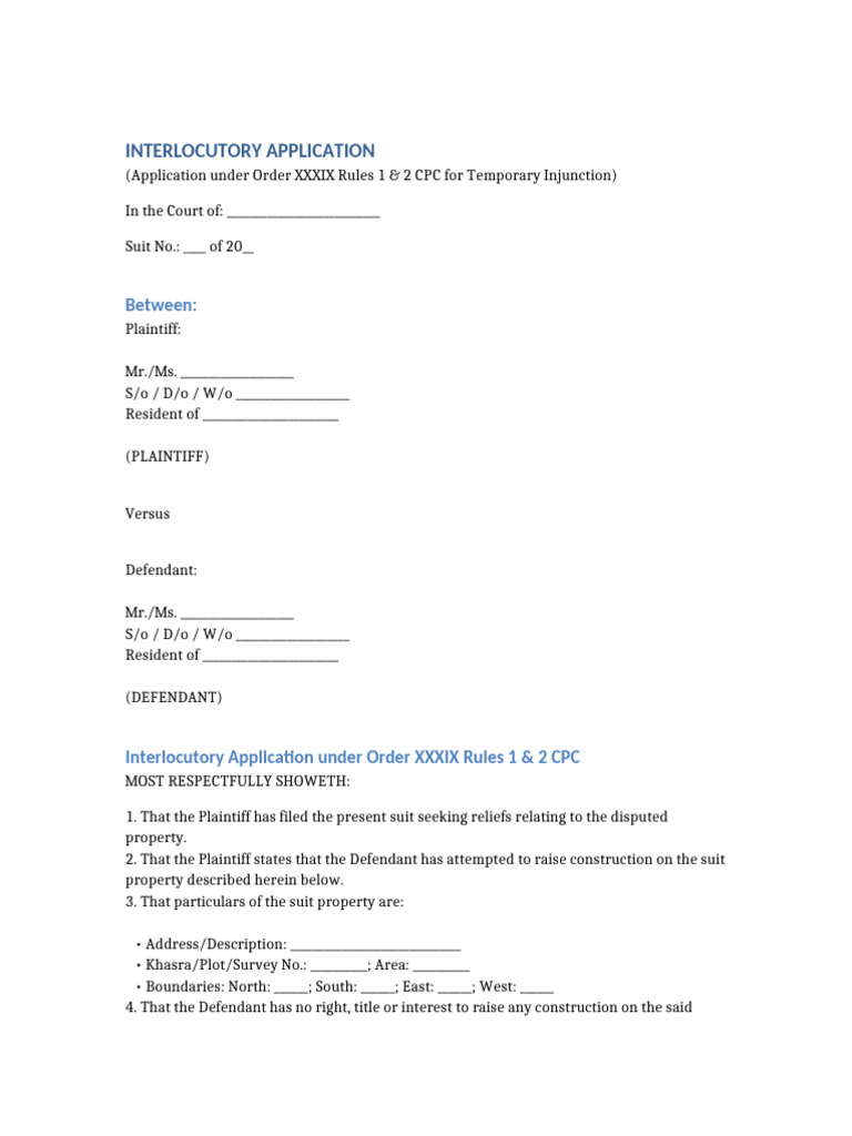 Interlocutory Application Order39 | PDF | Affidavit | Injunction