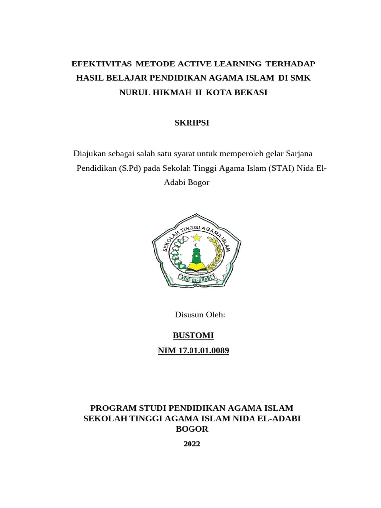 Active Learning dan Hasil Belajar PAI | PDF