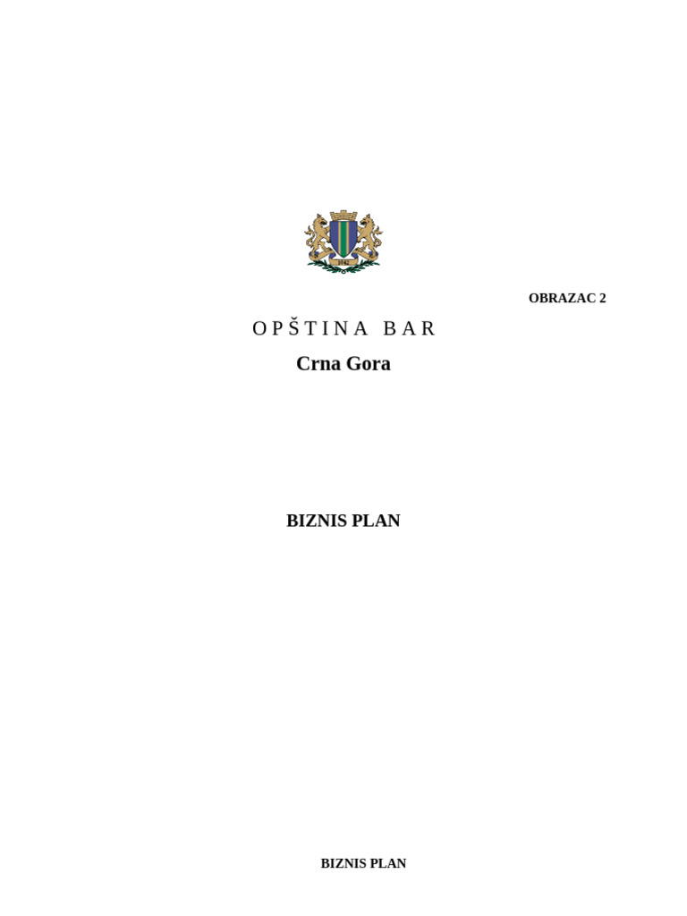 Obrazac 2 Biznis Plan | PDF