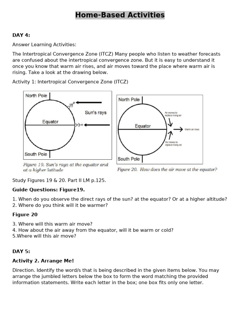 Week 5 Home Based Activities | PDF