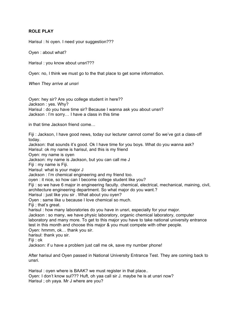 Role Play | PDF | Sports & Recreation