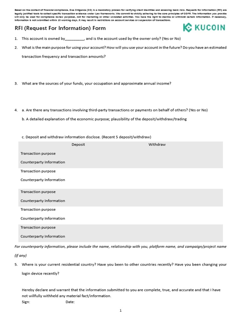 RFI Form | PDF