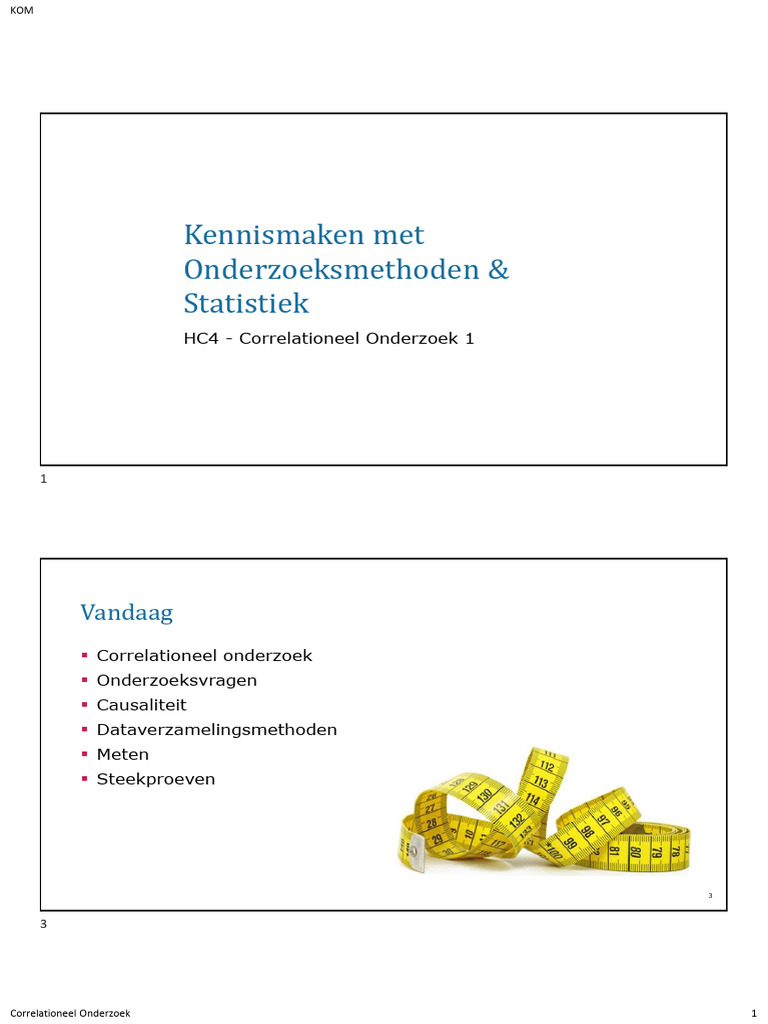HC4 - Correlationeel Onderzoek 1 | PDF