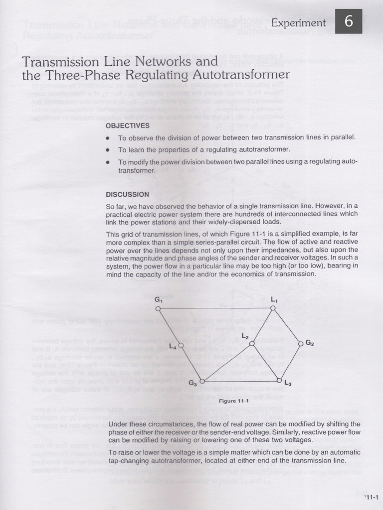 Lab - 06 - Power Flow Control Through A Transmission Line Network - 1 | PDF