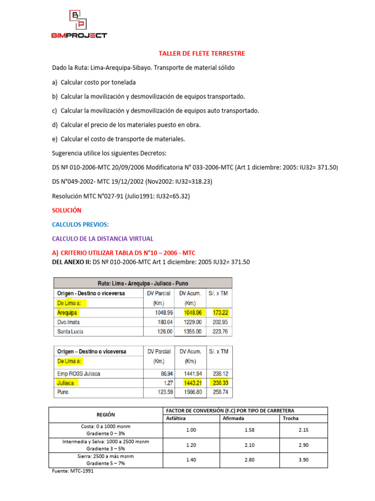 Cálculo de Costos de Flete Terrestre | PDF | Business | Costo