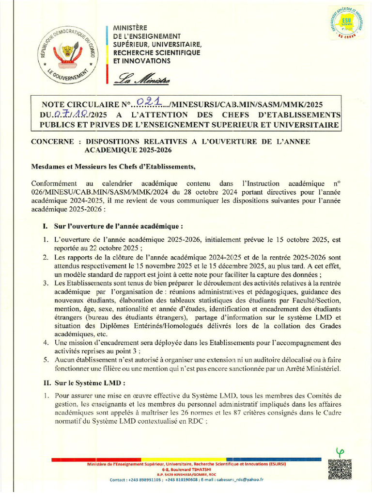 Note Circulaire 021 | PDF