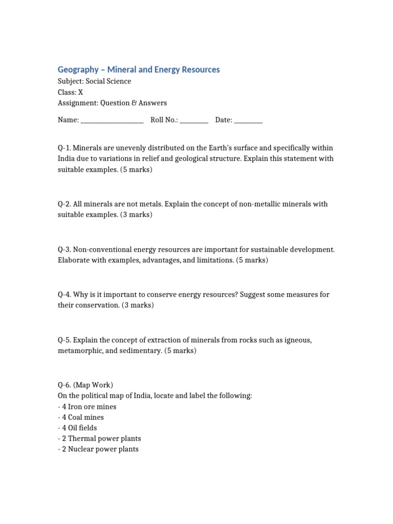 Mineral and Energy Resources Q&A Guide | PDF