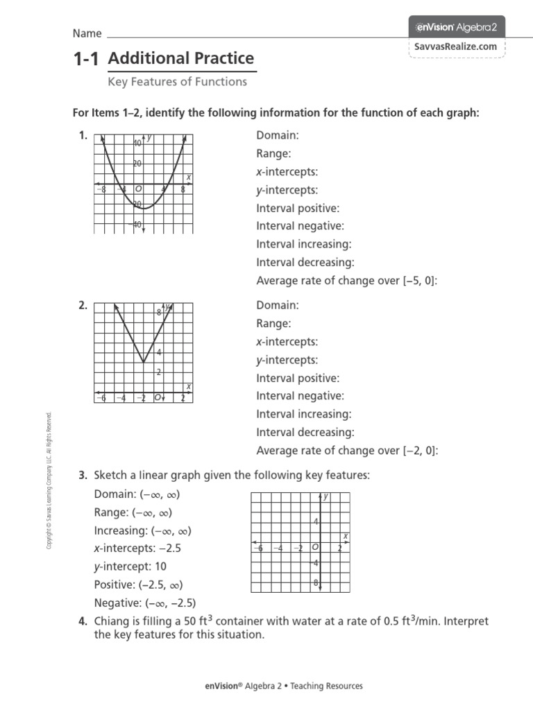 1-1 - Additional Practice PDF | PDF | Functions And Mappings | Mathematical Objects