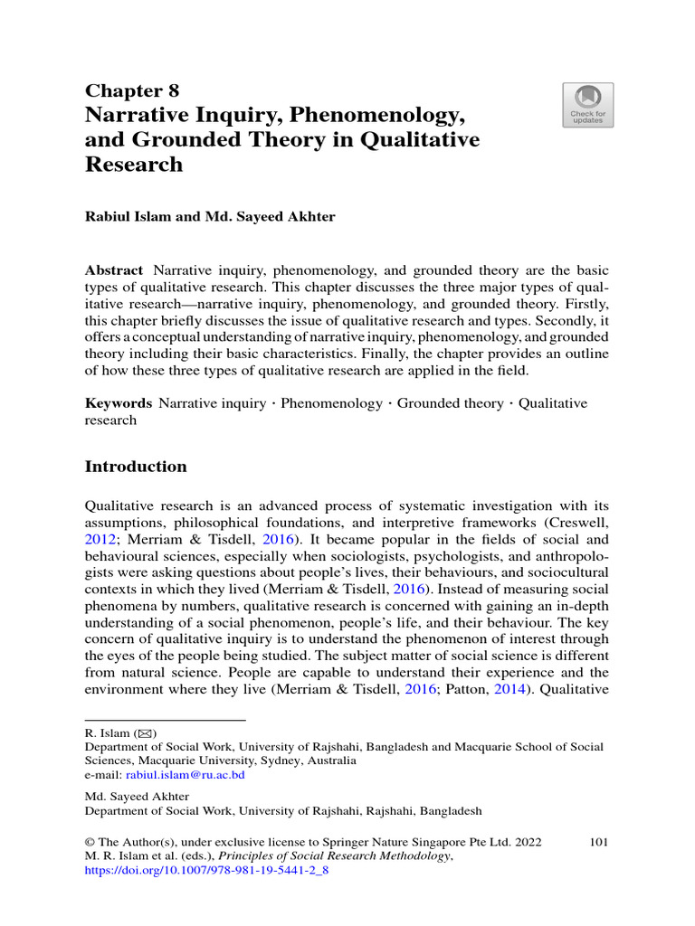 Narrative Inquiry vs. Phenomenology Explained | PDF | Phenomenology ...