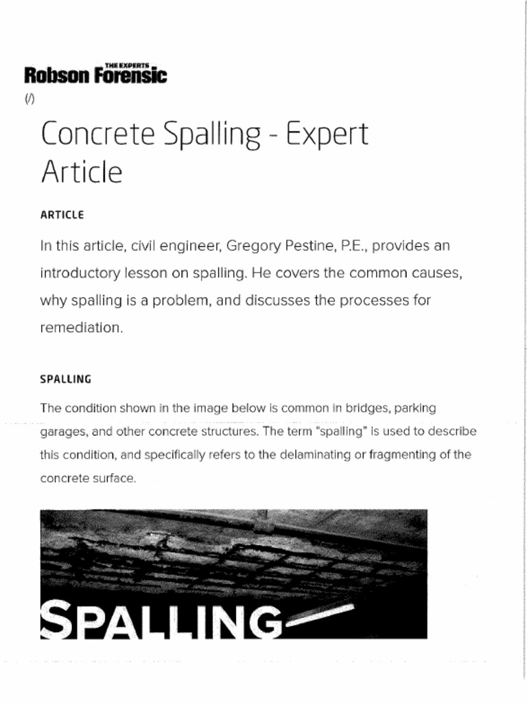 Concrete Spalling | PDF