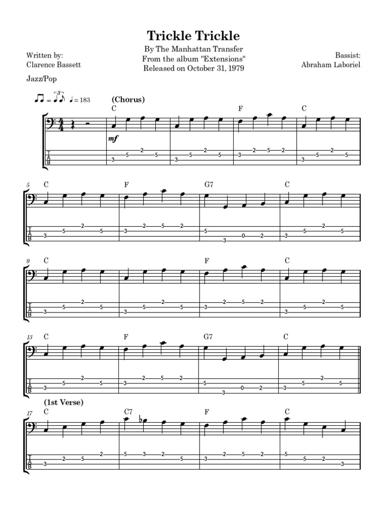Trickle Trickle - The Manhattan Transfer - Tab | PDF | Popular Music