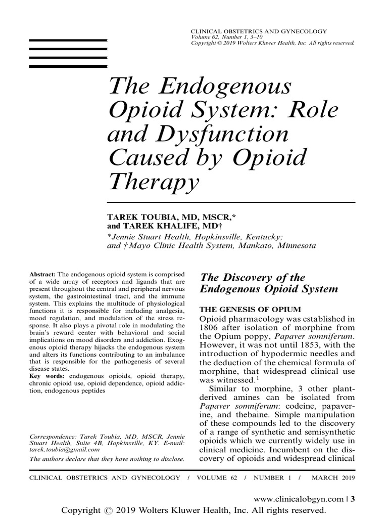 Toubia 2018 | PDF | Opioid | Reward System