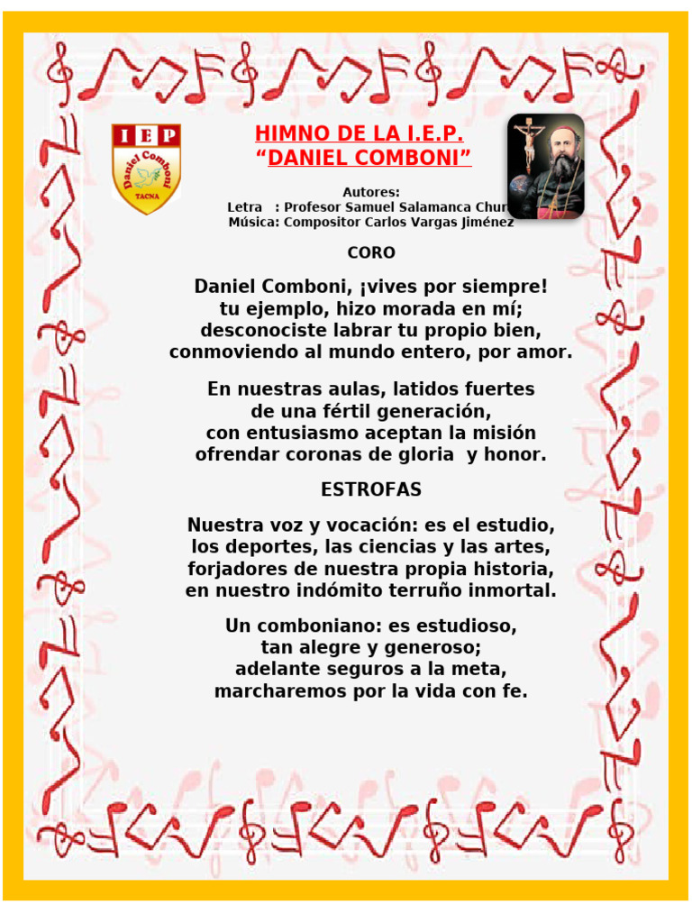 Himno de la I.E.P. Daniel Comboni | PDF