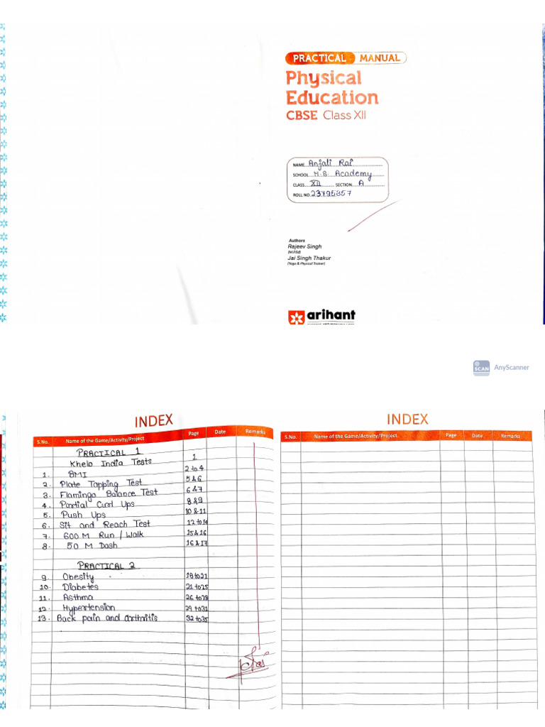 Physical Education Practical Lab Manual Class 12th | PDF